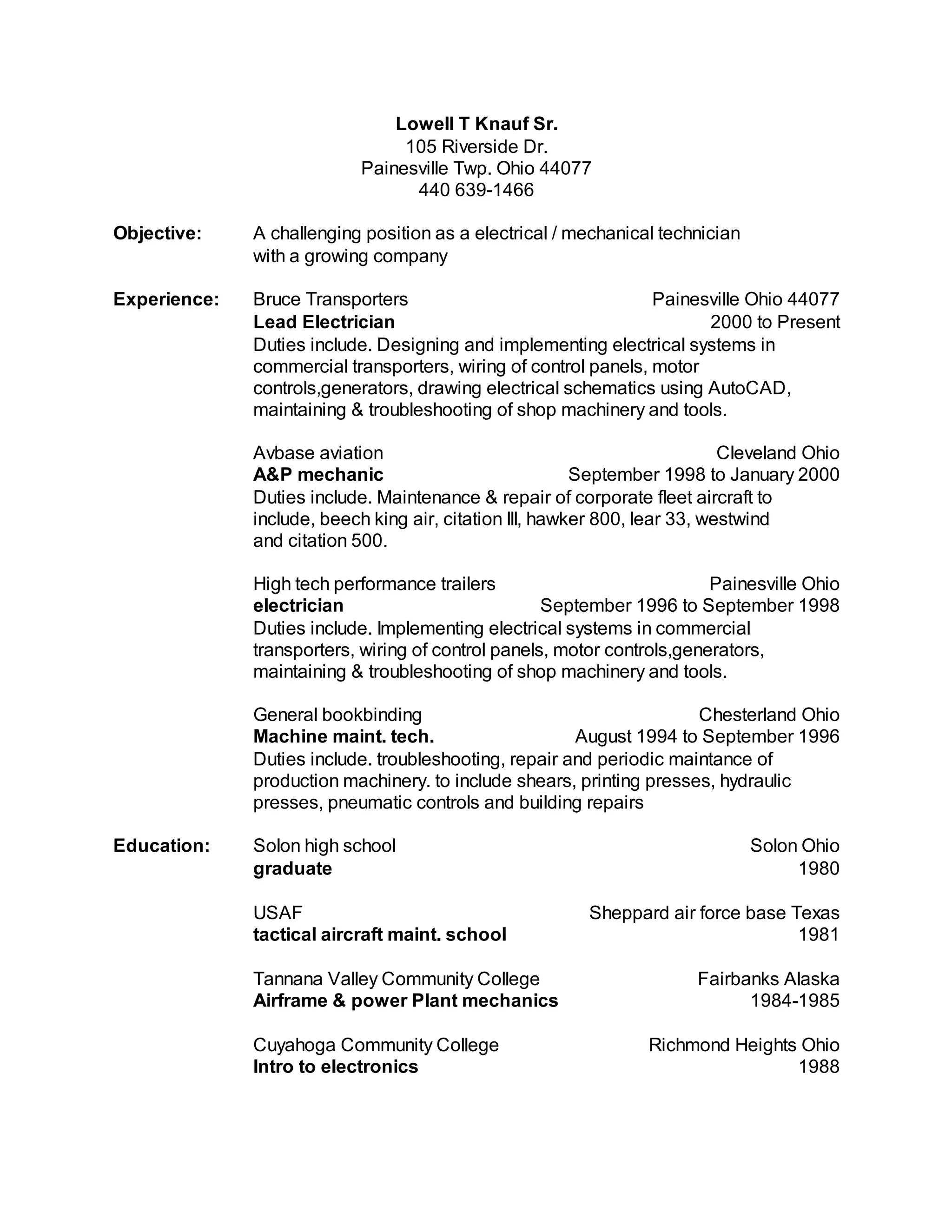 toms resume 2016 | PDF