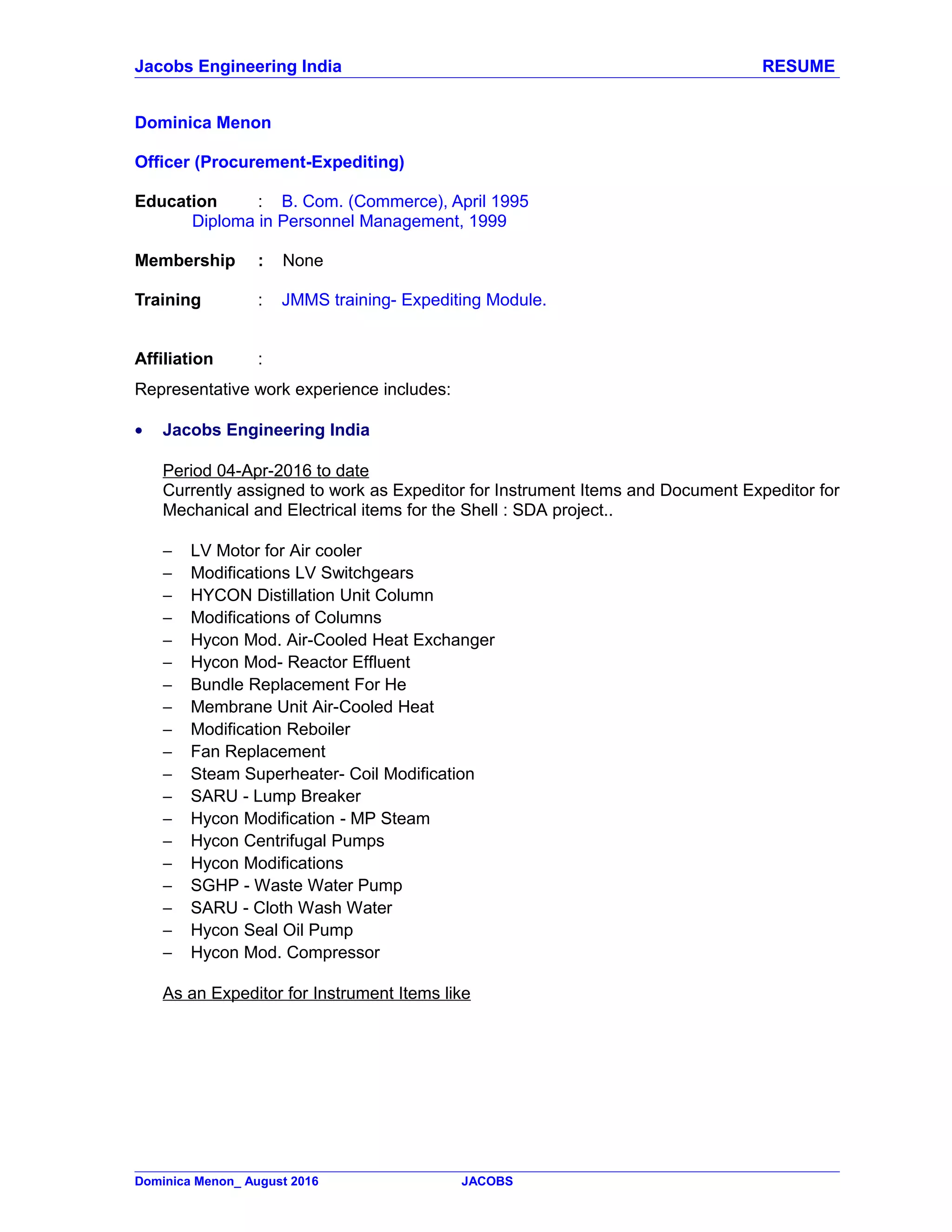 Dominica Menon CV 13-Sep-2016 | DOC