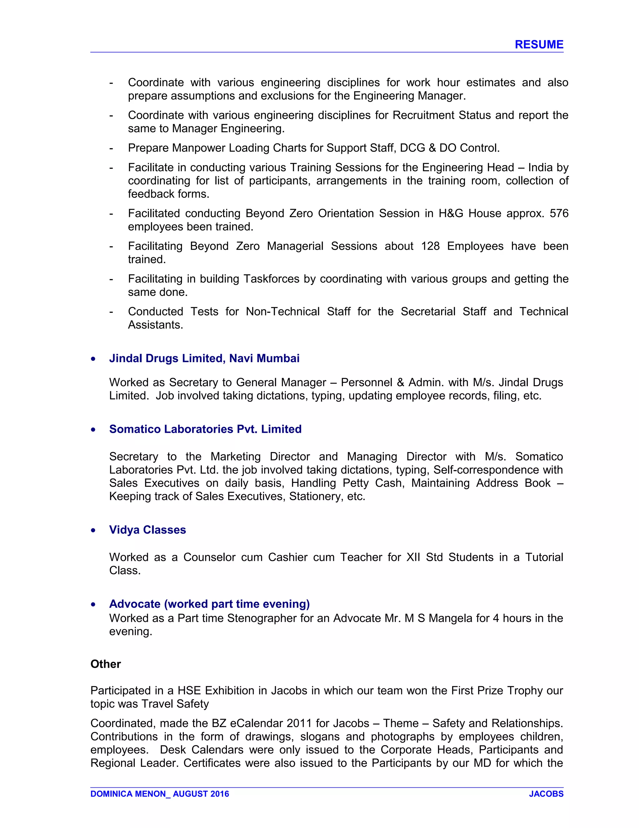 Dominica Menon CV 13-Sep-2016 | DOC