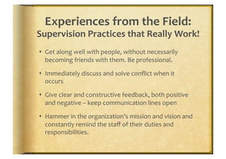 Best Practices In Supervision | PPT