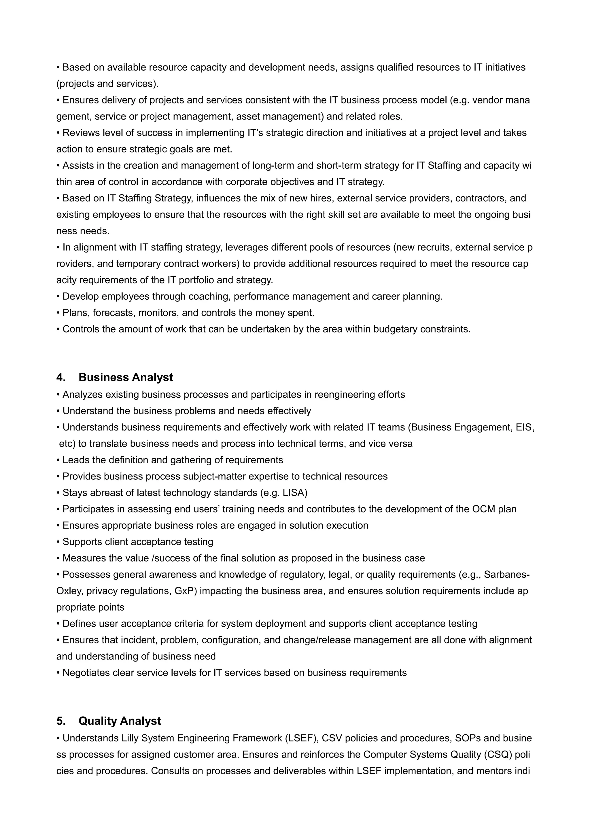 Key Job Responsibilities(Roles) | DOC