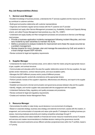 Key Job Responsibilities(Roles) | DOC