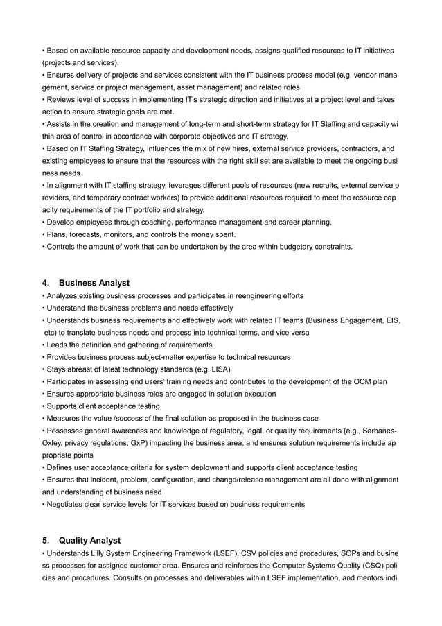 Key Job Responsibilities(Roles) | DOC