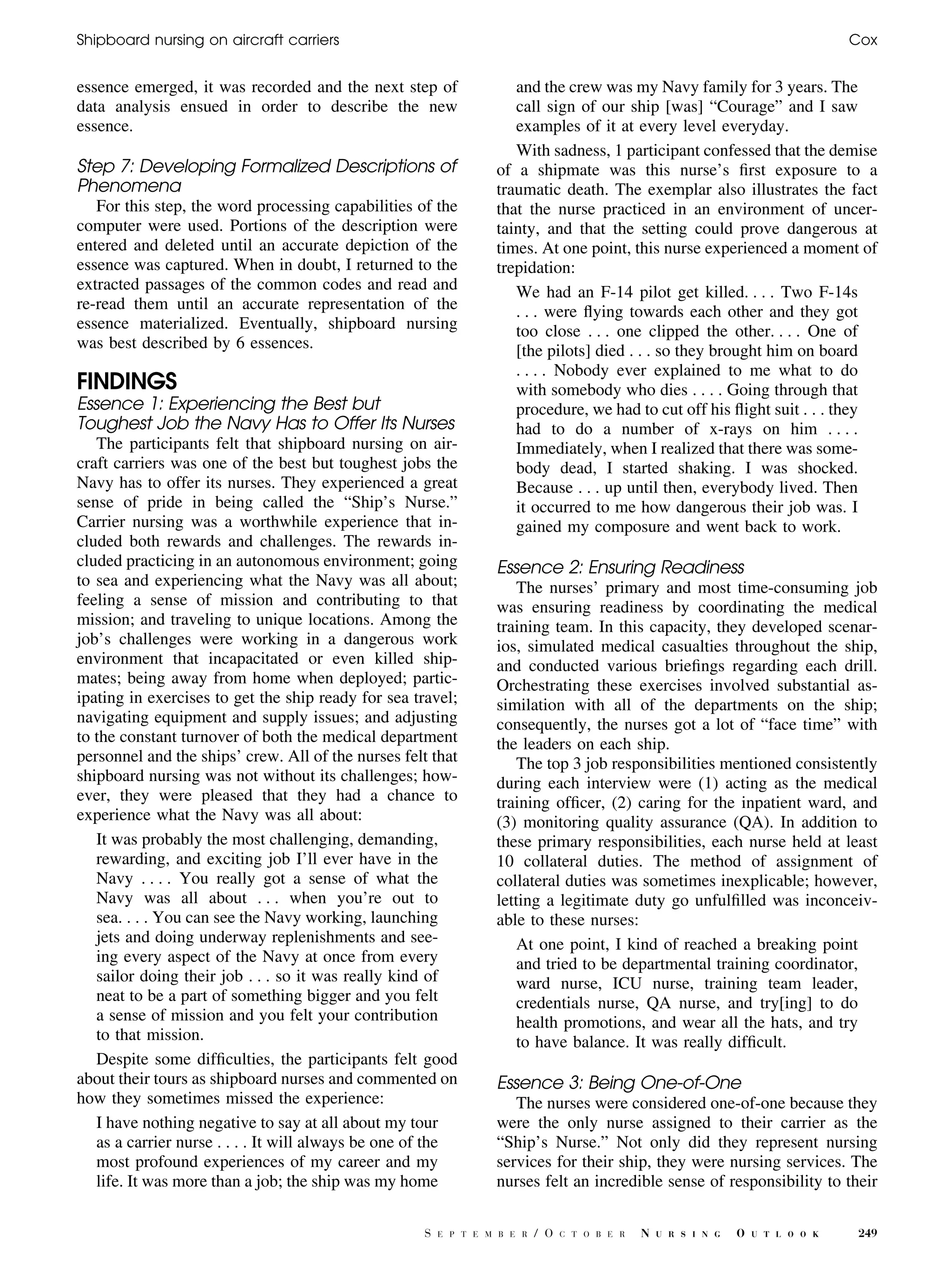 Shipboard Nursing Perceptions | PDF