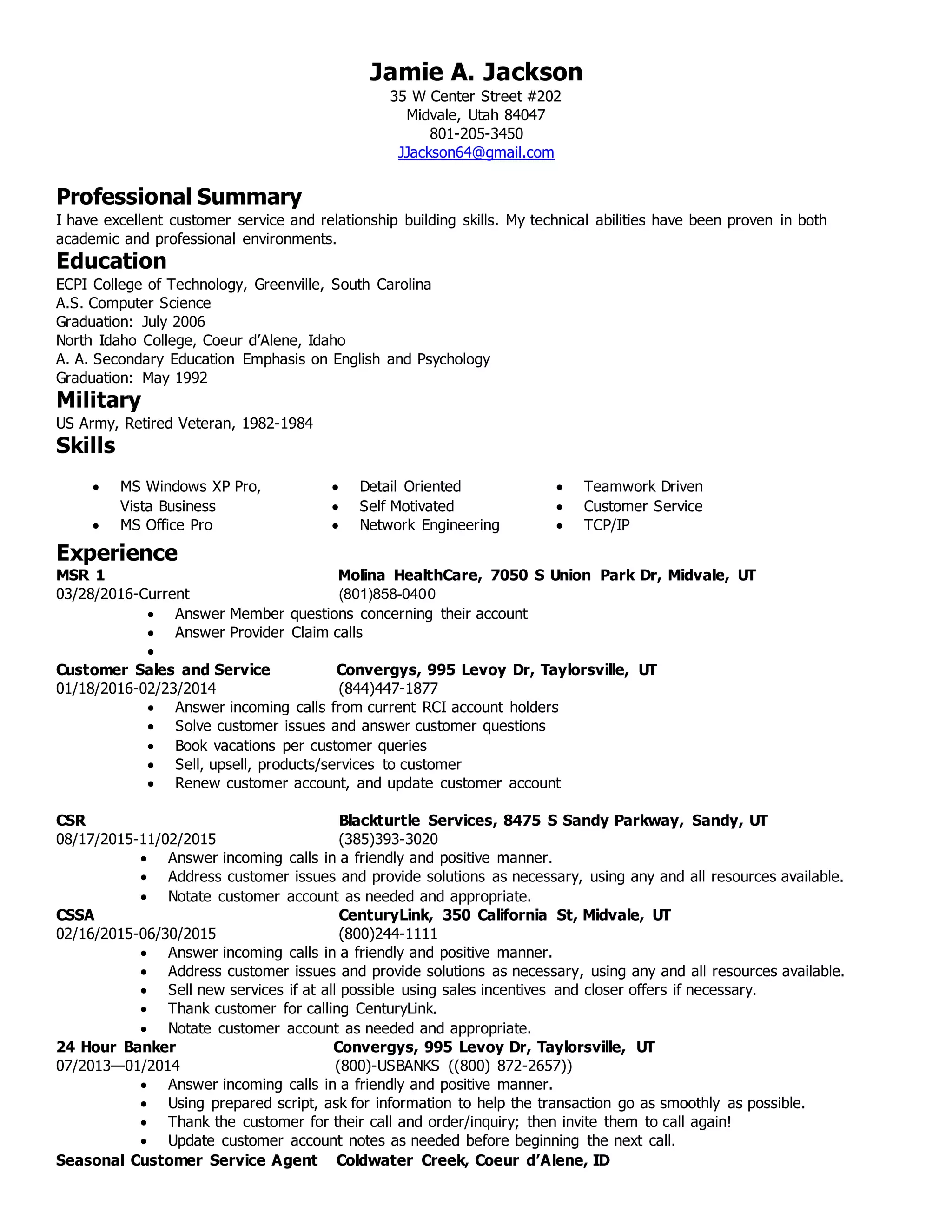 Jamie Jackson Resume 10182015 | DOCX