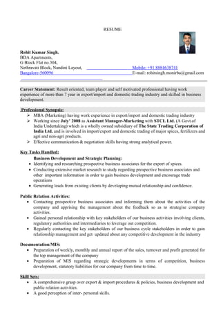 Resume | DOC | Business Administration | Business