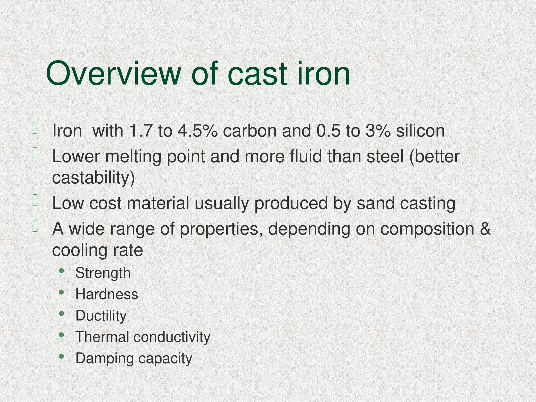 a power point presentation of cast irons | PPT