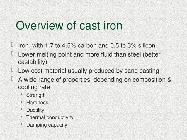 a power point presentation of cast irons | PPT