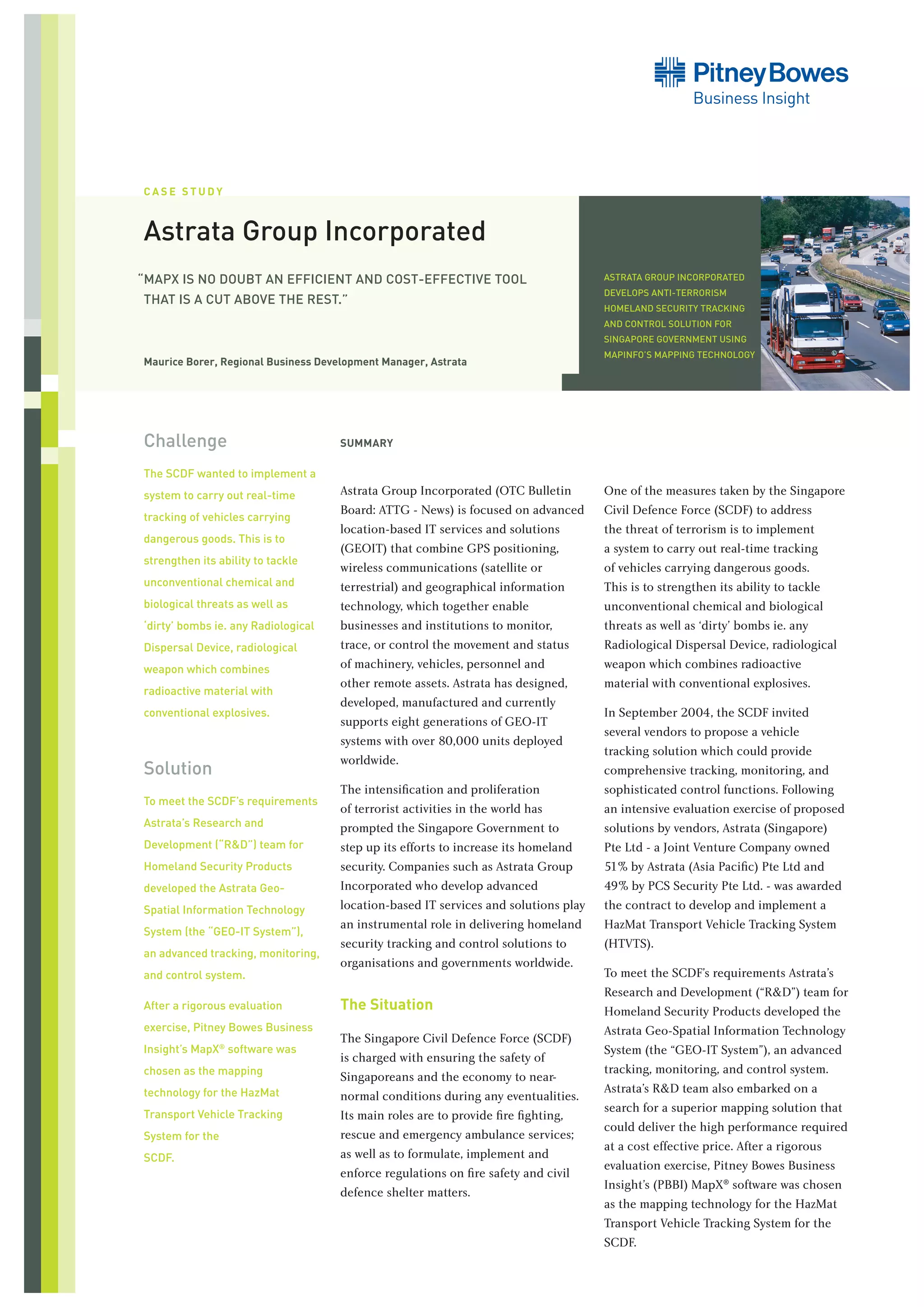 Pitney Bowes Case Study - Vehicle Tracking System for Singapore ...