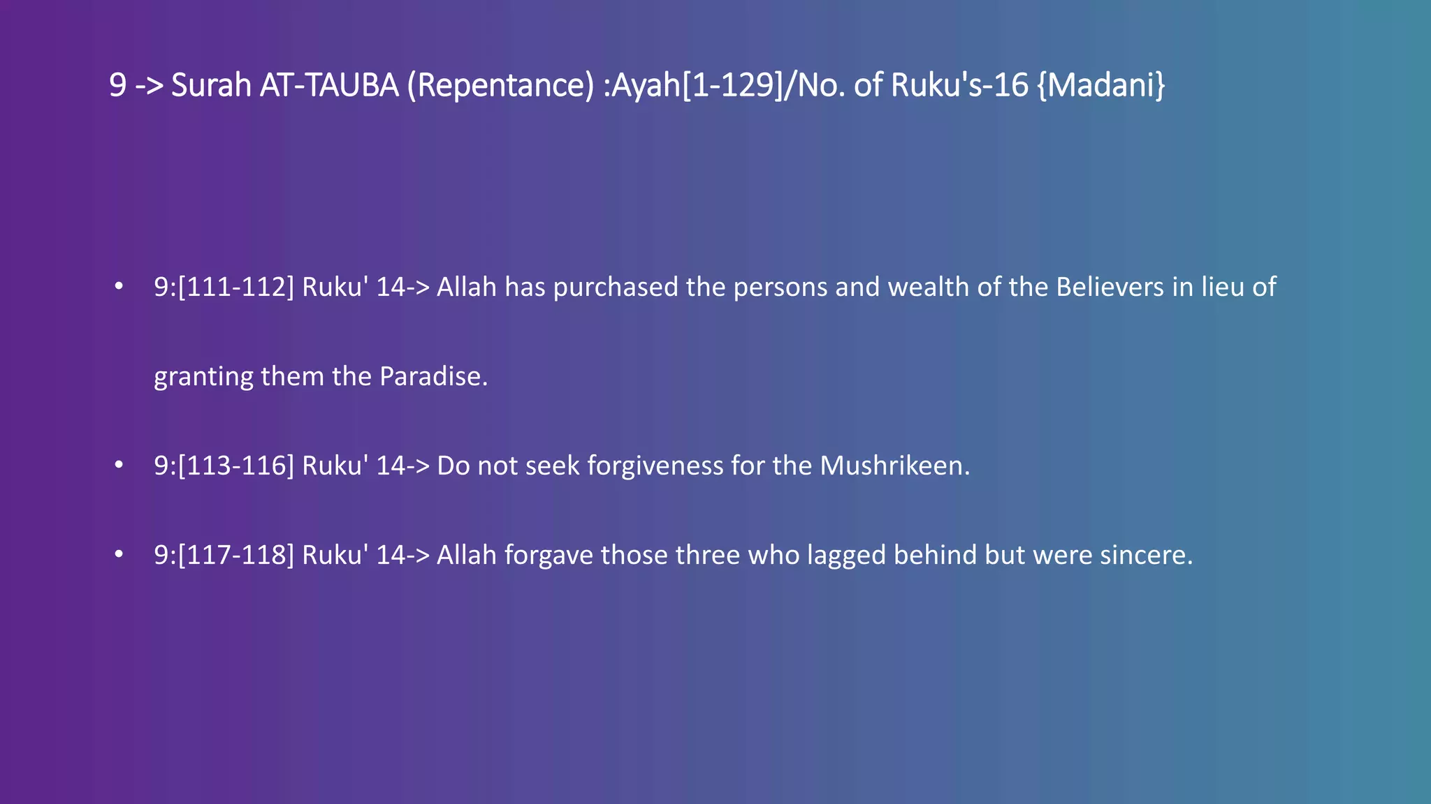 09 contents of surah al taubah | PPTX