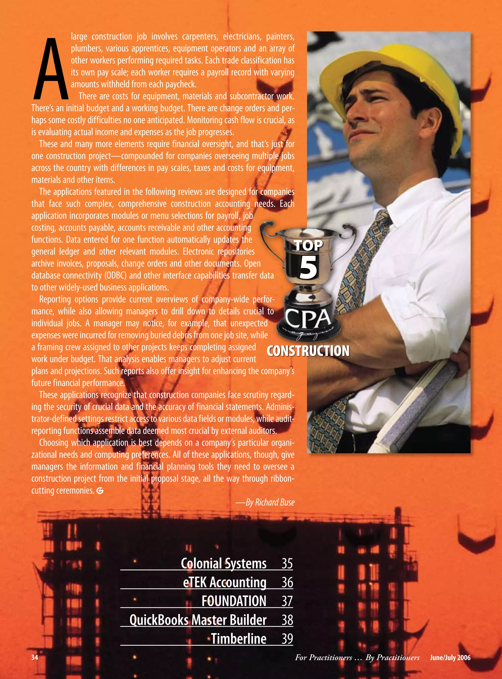 Construction Accounting Software Overview | PDF