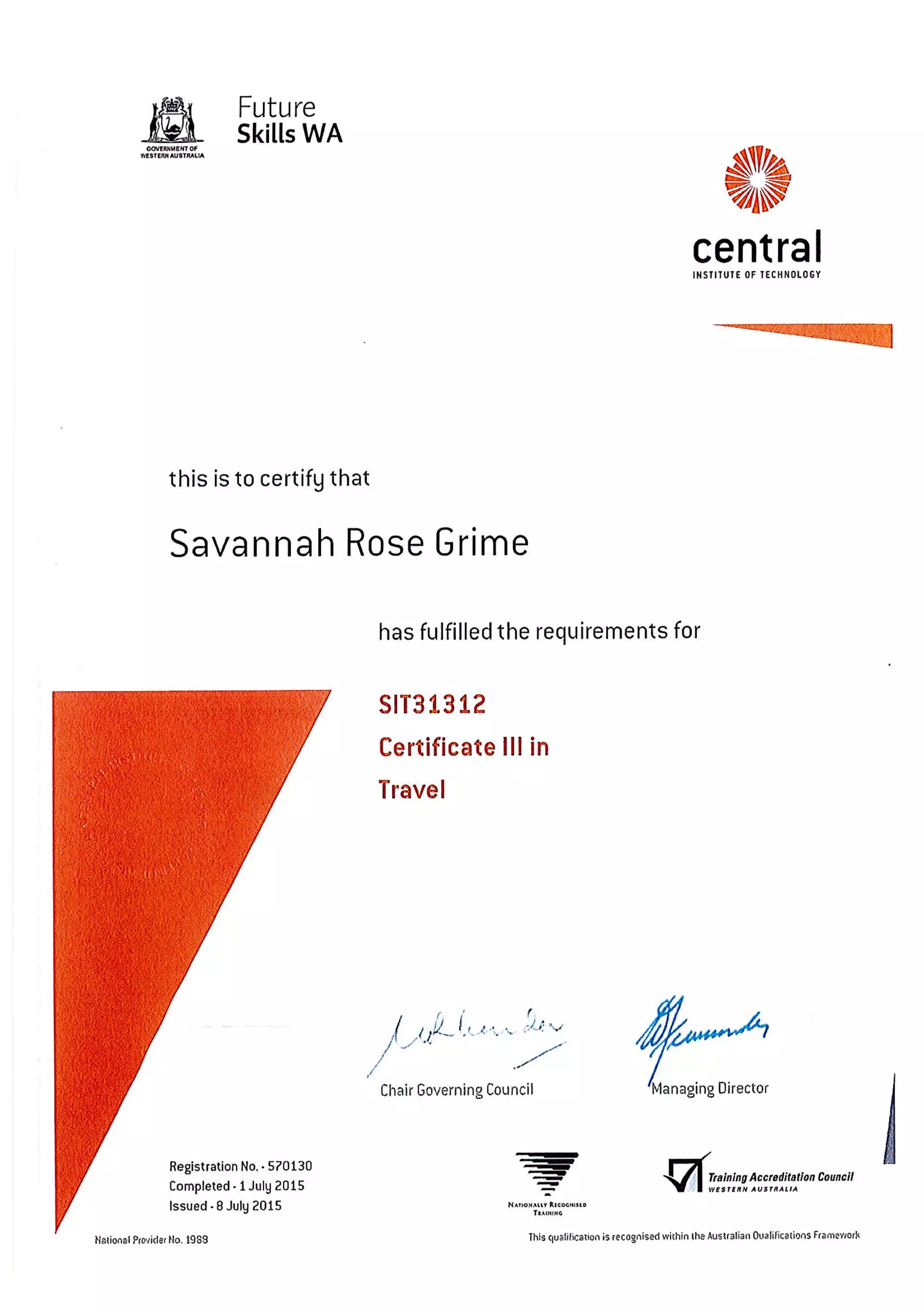 Certificate 111 in Travel | PDF