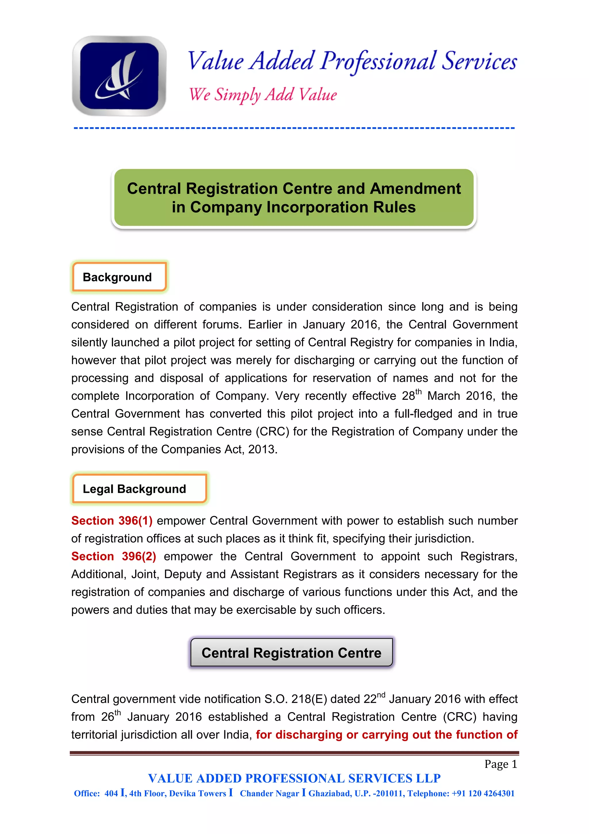 Central Registration Centre | PDF