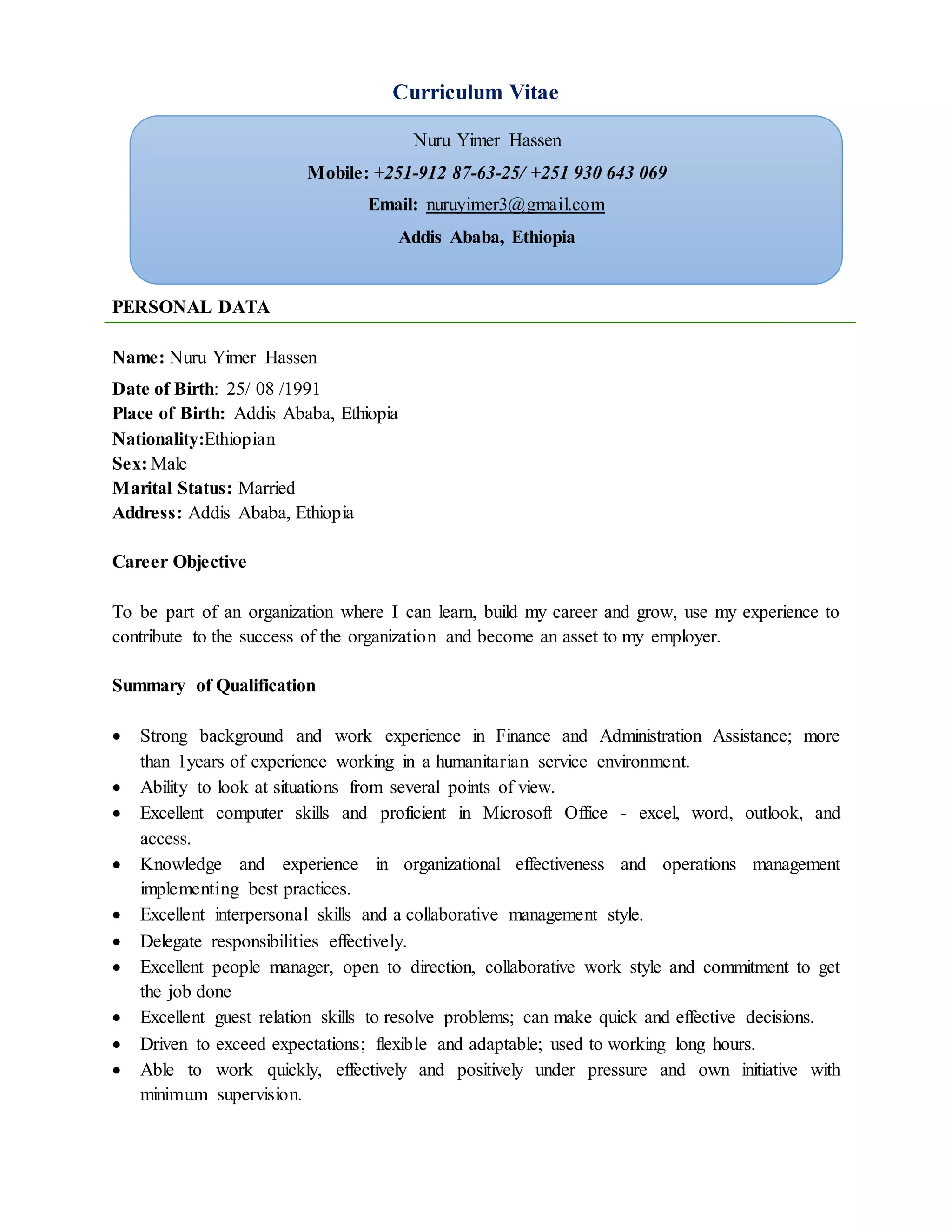 CV - Nuru original | PDF