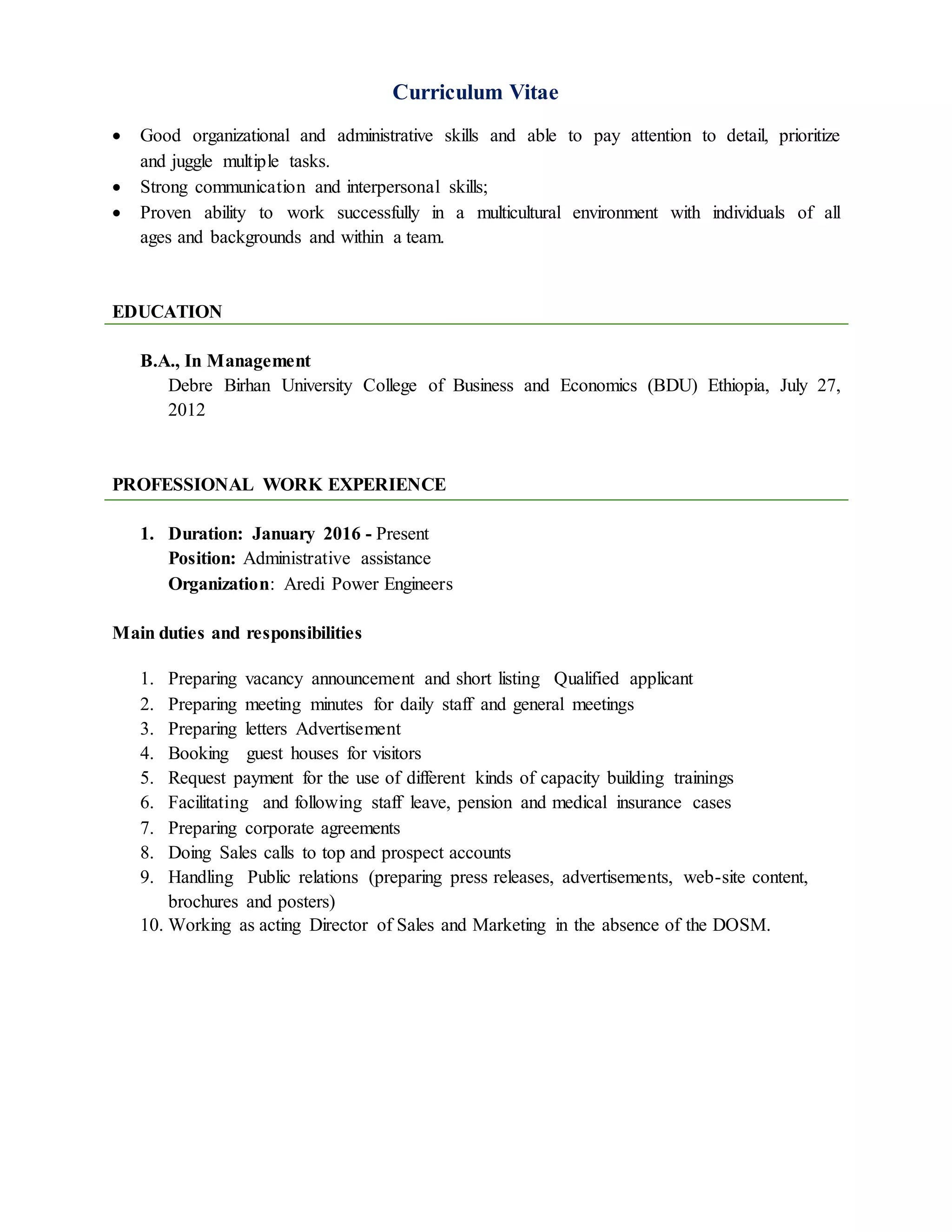 CV - Nuru original | PDF