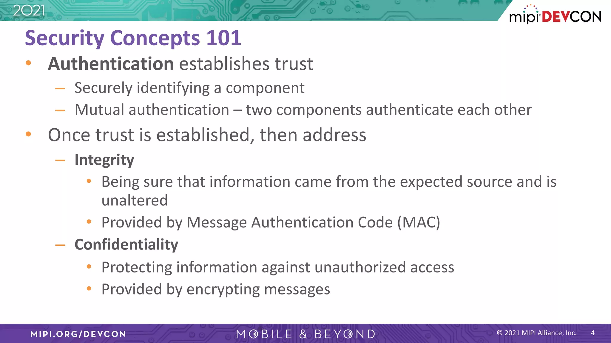 MIPI DevCon 2021: MIPI Security for Automotive and IoT – Initial Focus ...