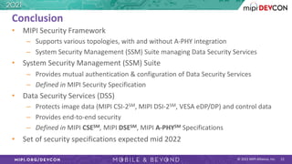 MIPI DevCon 2021: MIPI Security for Automotive and IoT – Initial Focus on MASS | PPT
