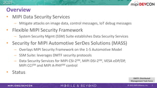 MIPI DevCon 2021: MIPI Security for Automotive and IoT – Initial Focus ...
