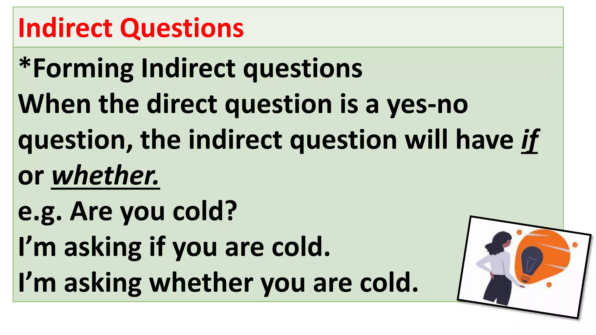 09 direct and indirect questions | PPTX