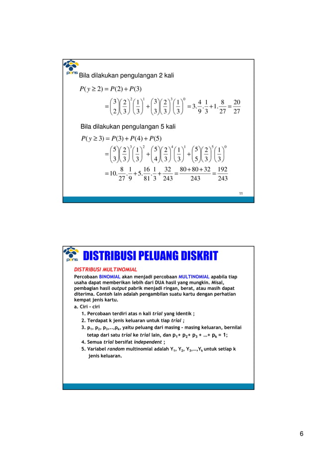 09 distribusi probabilitas diskrit | PDF
