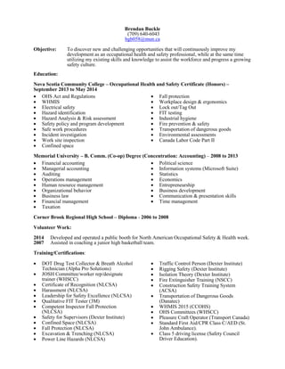 RESUME - Brendan Buckle | PDF