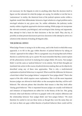 Richard Posner on Theories of Judicial Behavior | DOCX