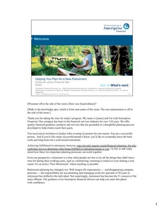 Presentation Ameriprise Retirement Planning | PDF