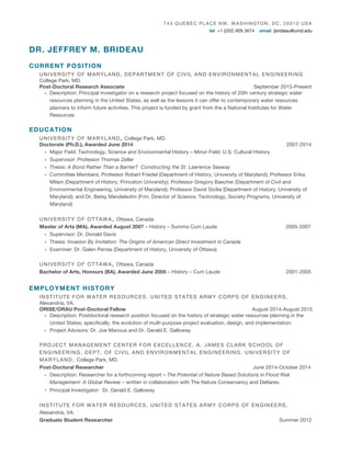 Brideau.Curriculum Vitae.Current | PDF