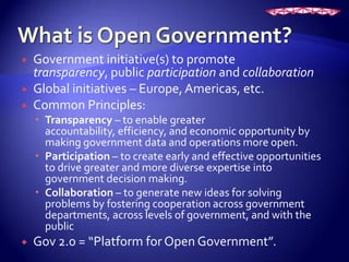 Open Government Open Innovation and the Cloud | PPT
