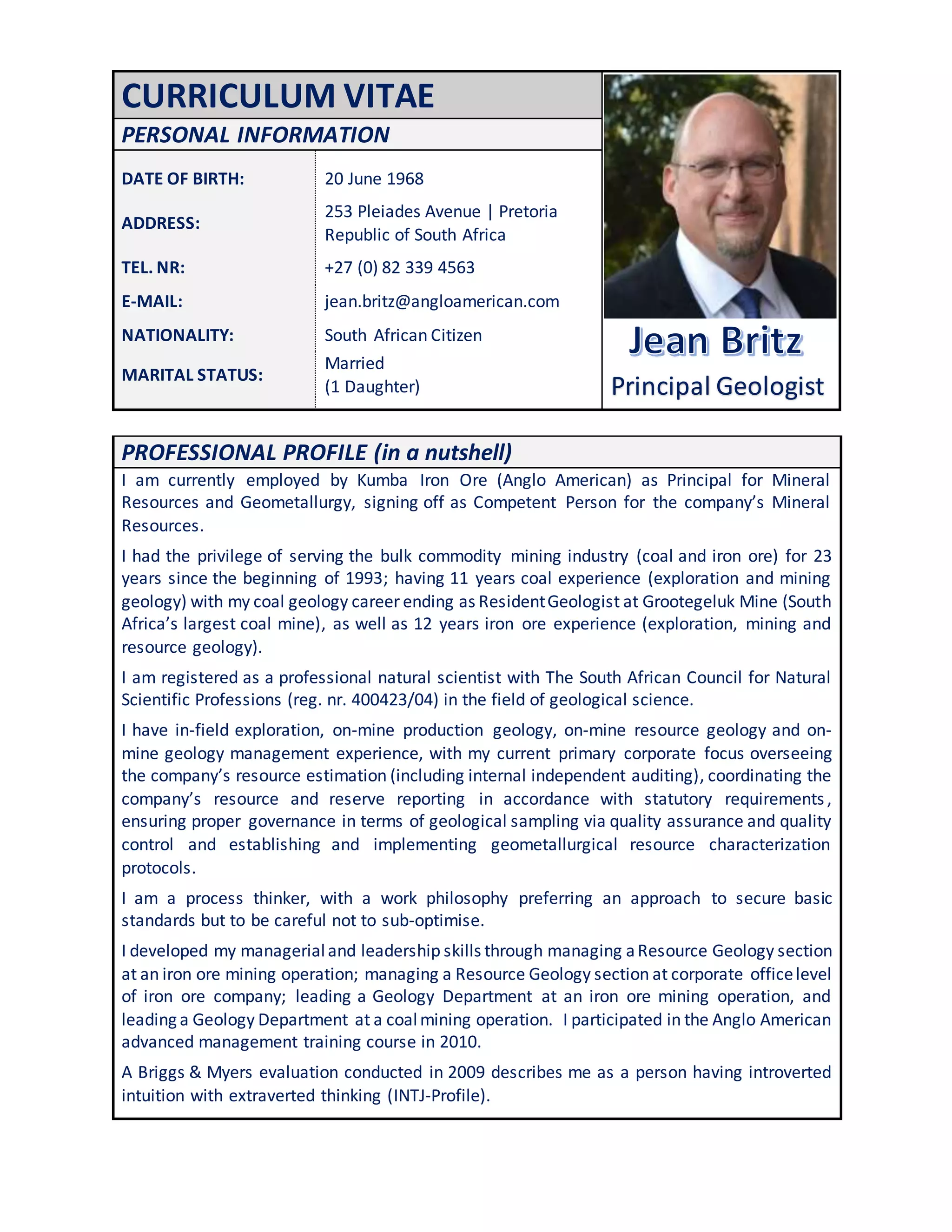 Jean_Britz_CV_2016 | DOCX