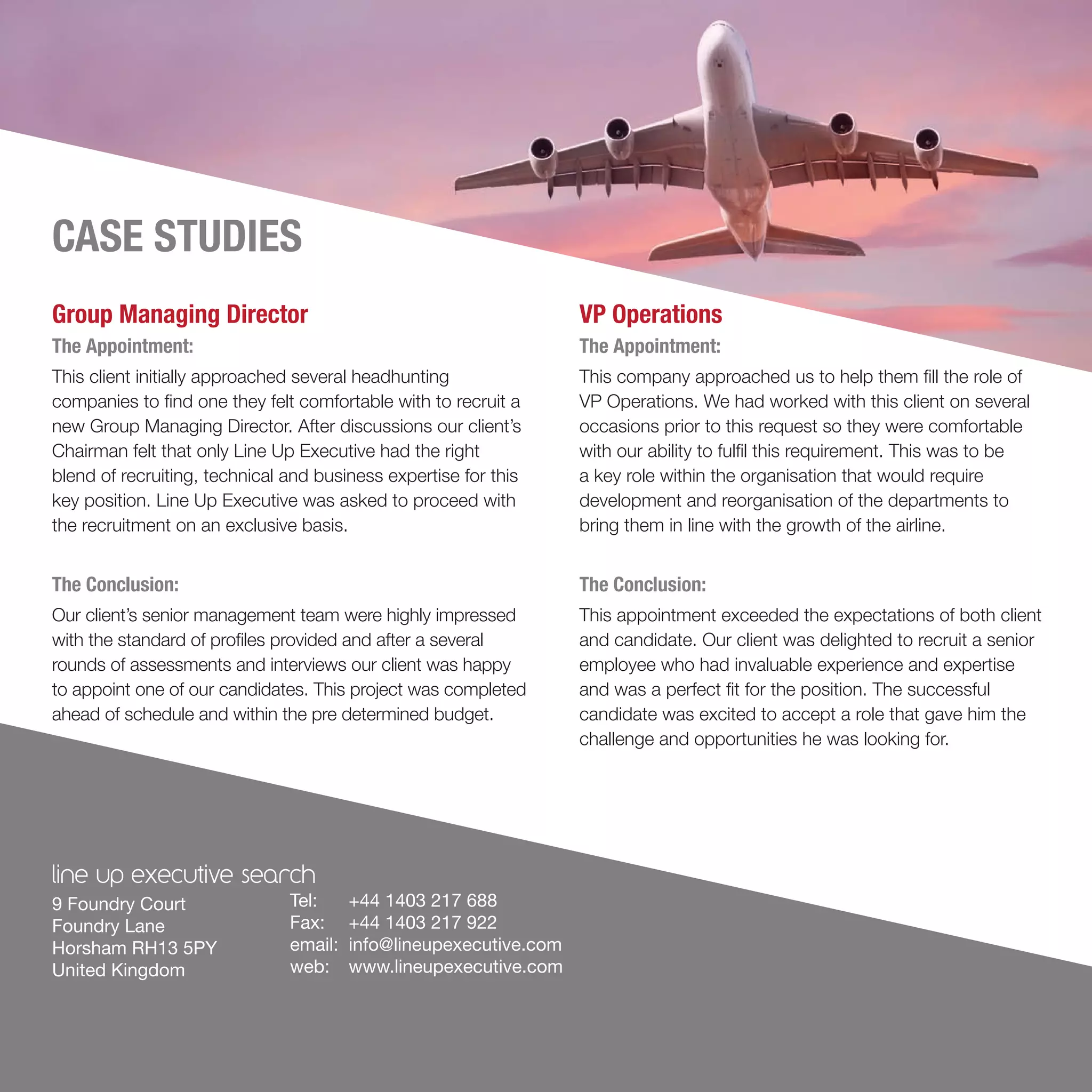 Line Up Executive Brochure | PDF