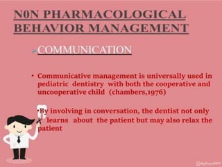 BEHAVIOURAL MANAGEMENT IN PEADIATRIC DENTISTRY | PPTX
