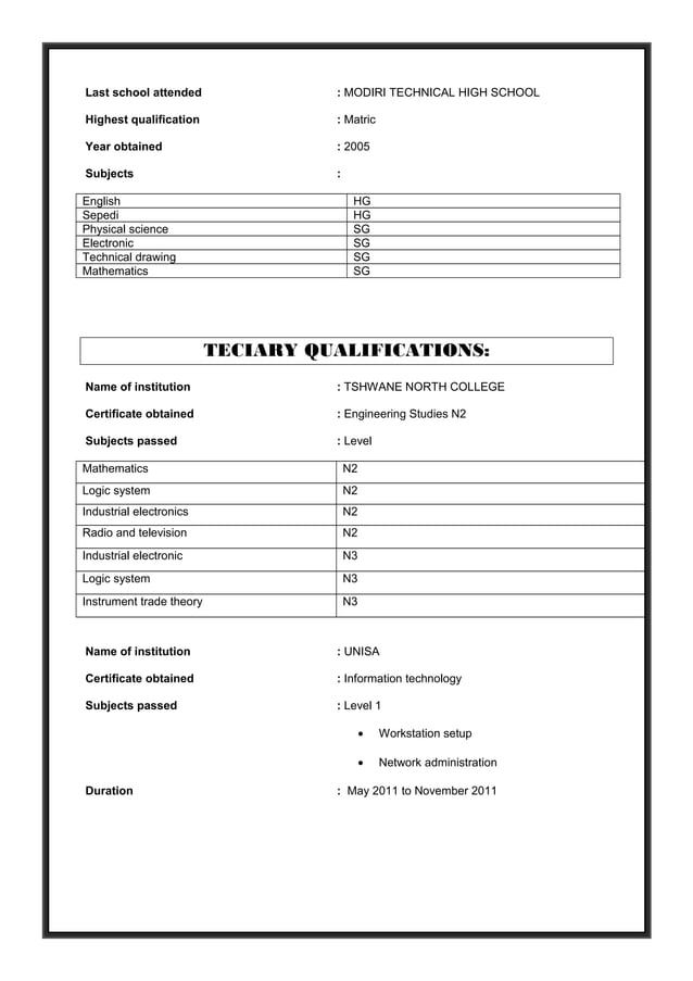 M A MATSEKE CV | DOC