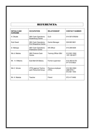 M A MATSEKE CV | DOC