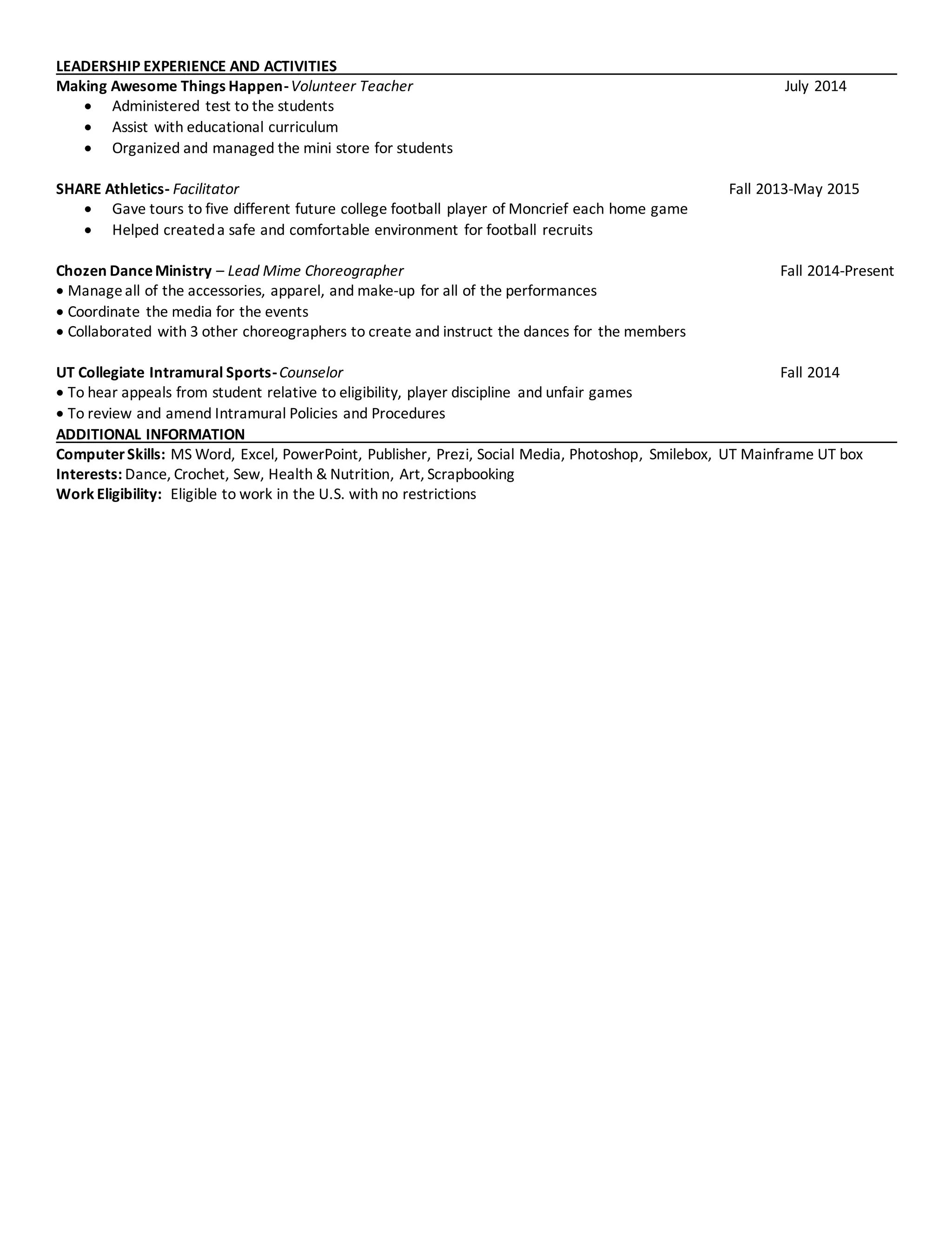 Sane Resume! (1) | DOCX