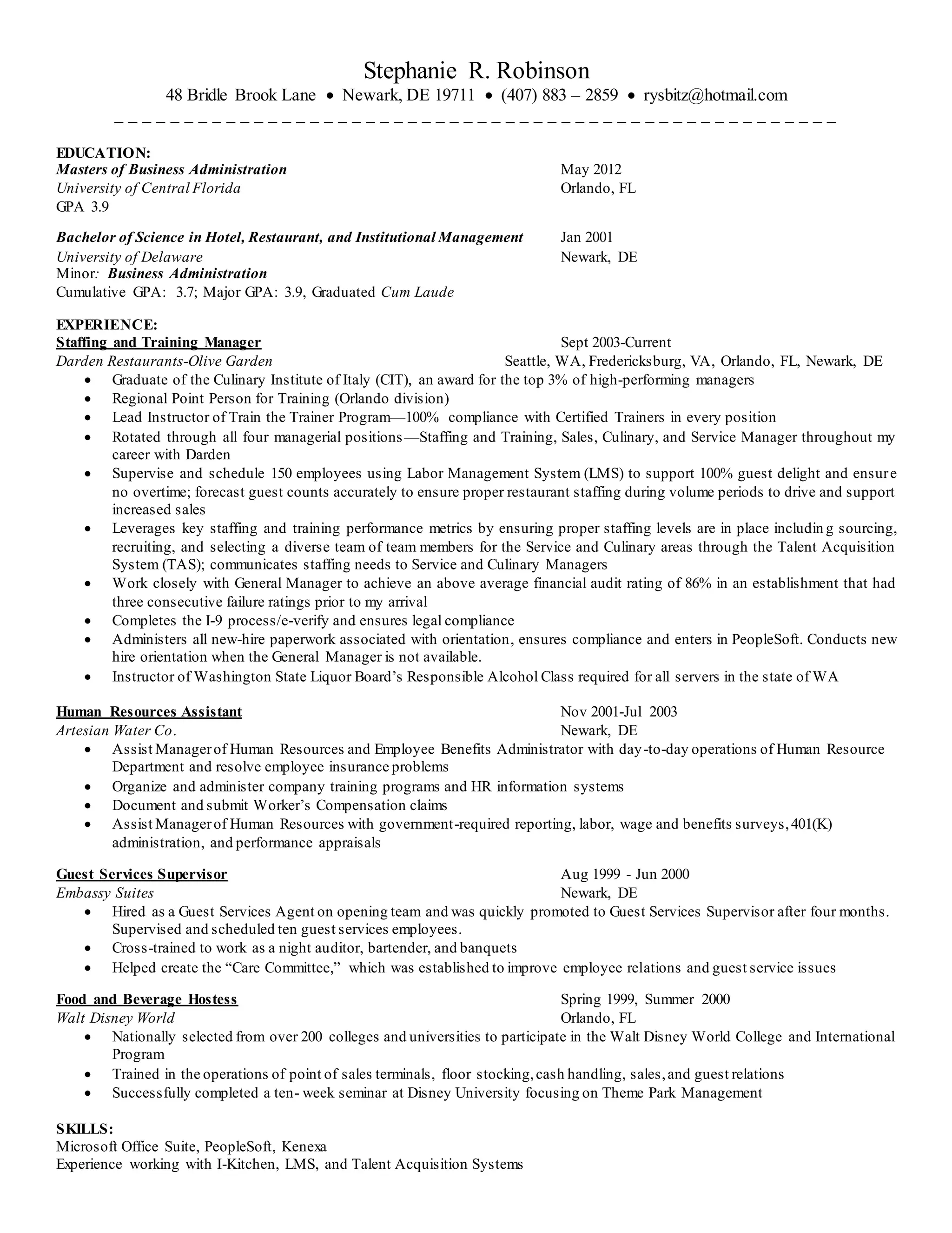 Stephanie Robinson resume 2014 | DOCX