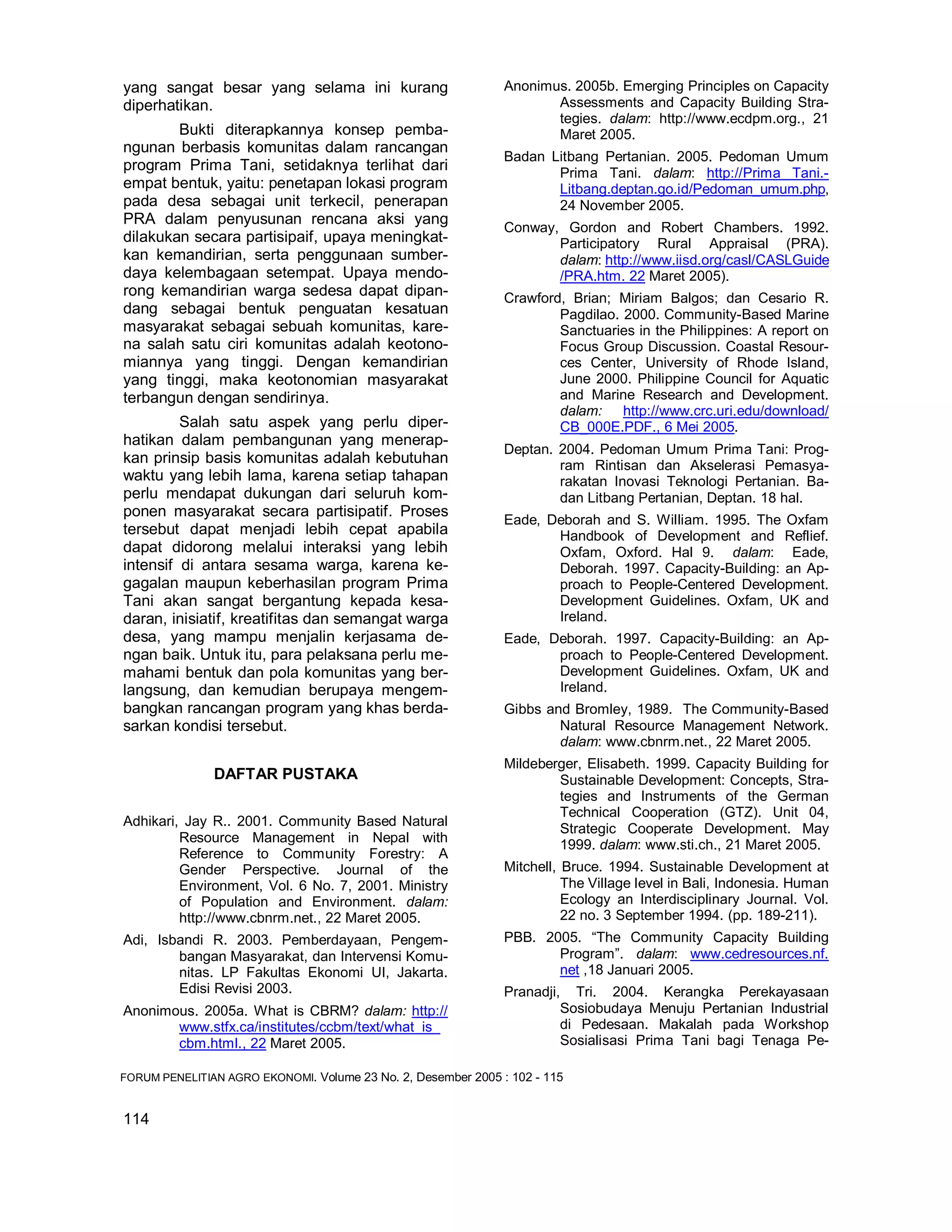 Pembangunan Pedesaan dengan Pendekatan Komunitas | PDF