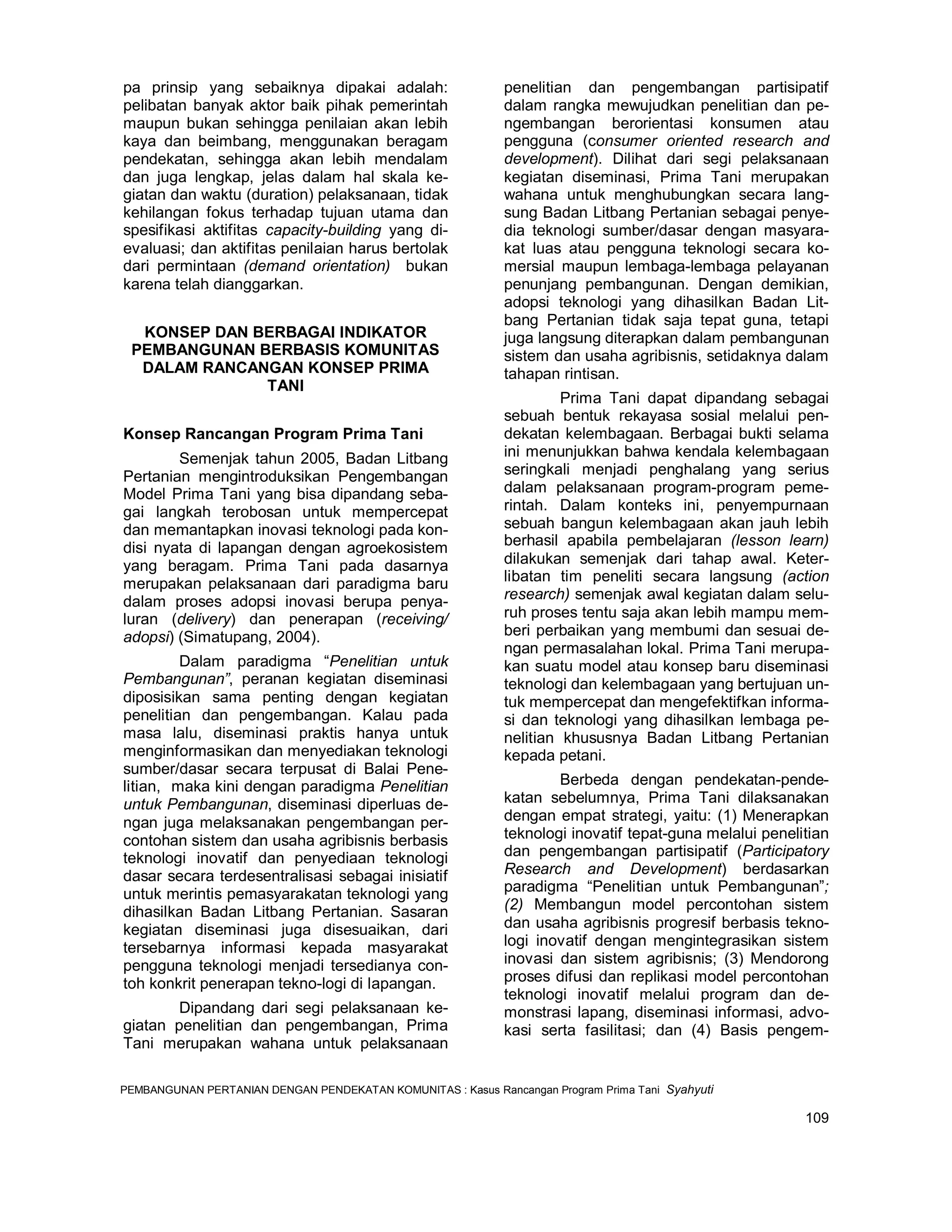 Pembangunan Pedesaan dengan Pendekatan Komunitas | PDF