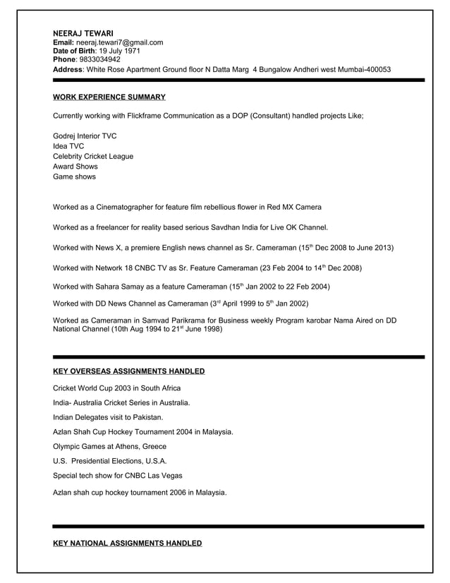 resume neeraj | PDF