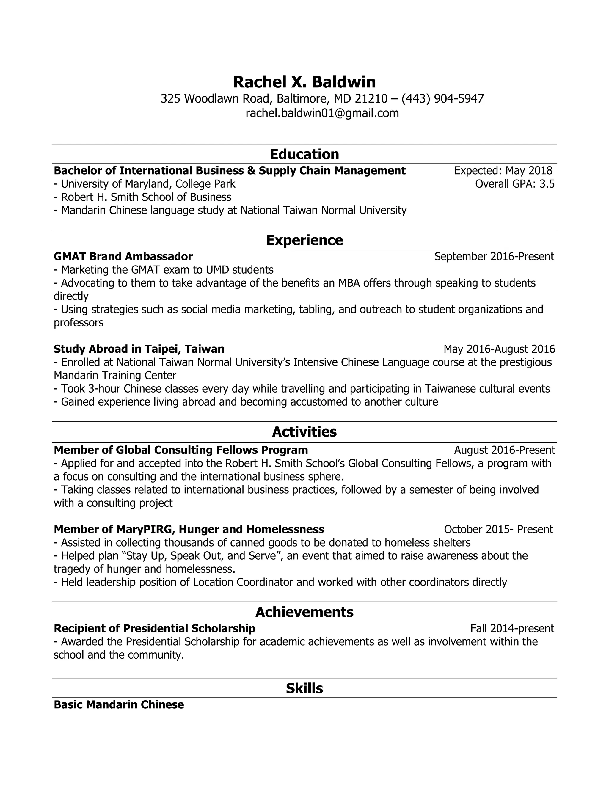 Rachel's CV | PDF