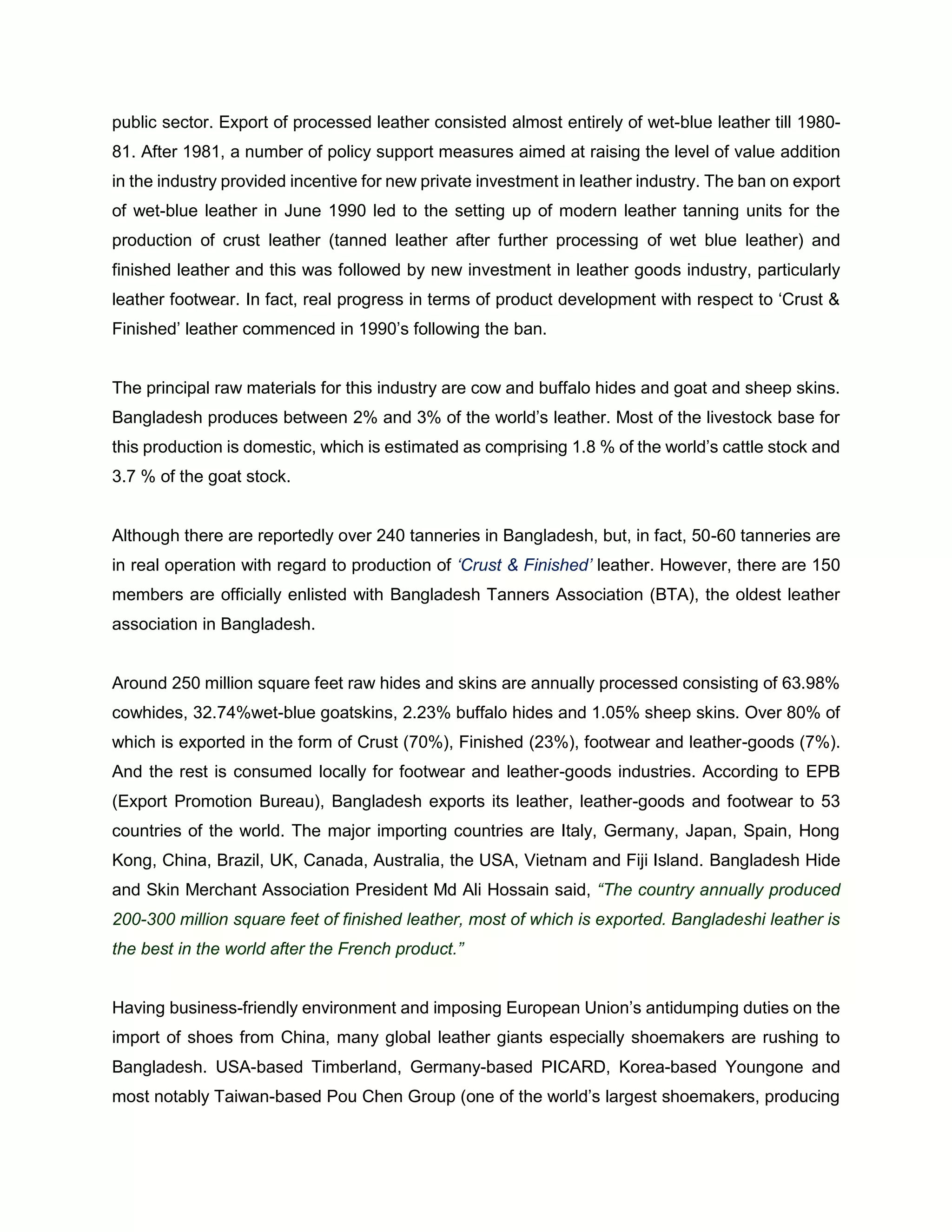 Case Study on a Export Oriented Footwear Company - Leatherex ...