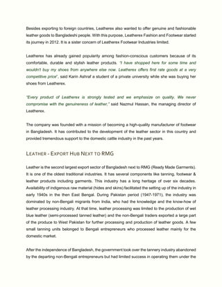 Case Study on a Export Oriented Footwear Company - Leatherex ...