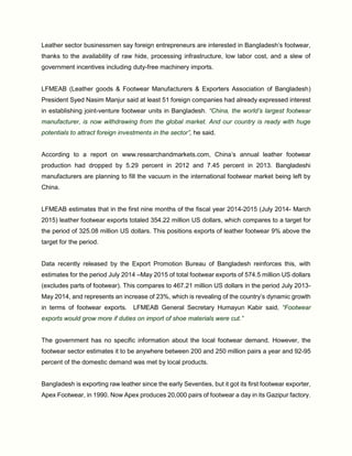 Case Study on a Export Oriented Footwear Company - Leatherex ...