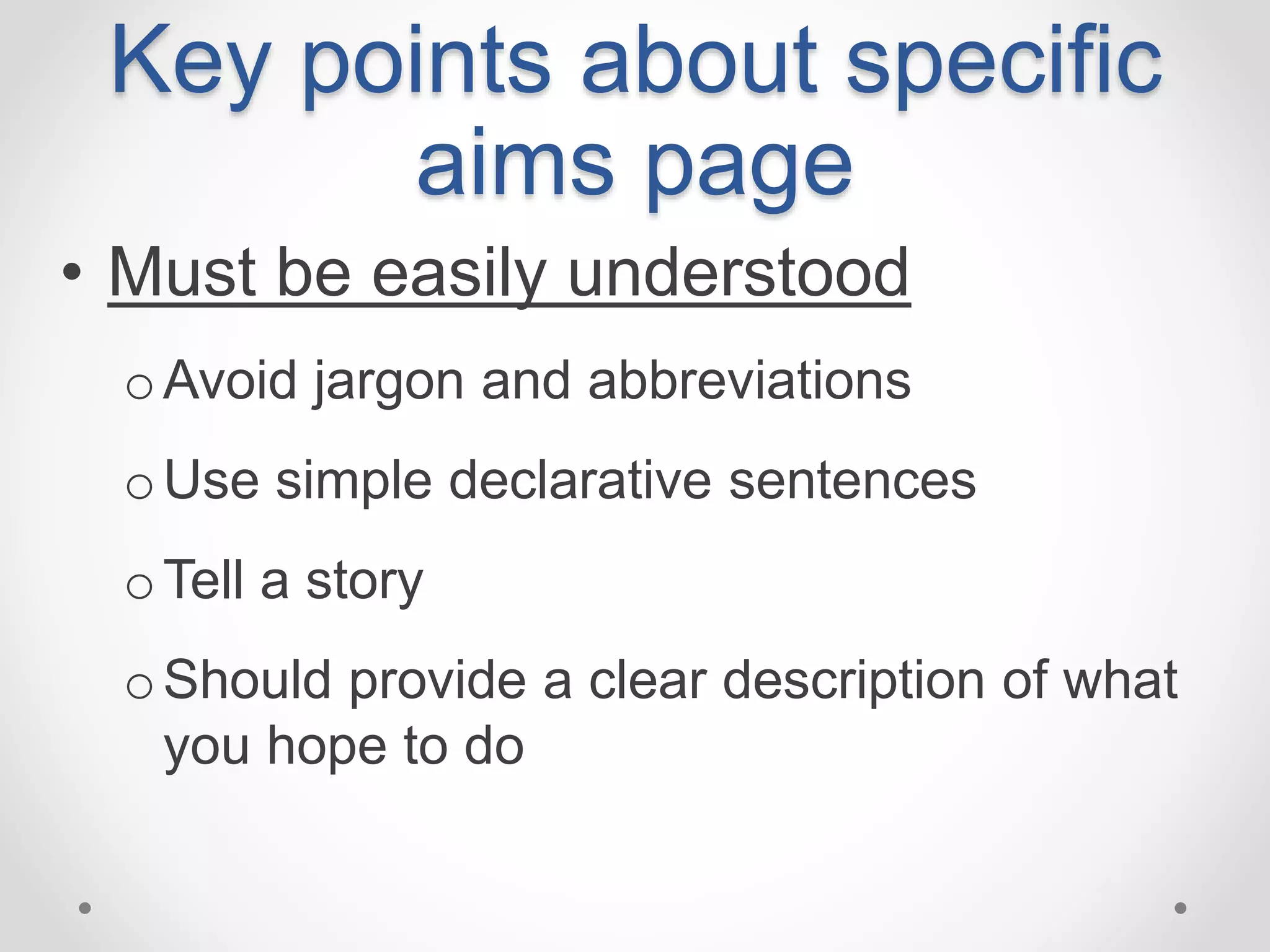"How Write the "Specific Aims" by Scott Filler, PhD | PPTX