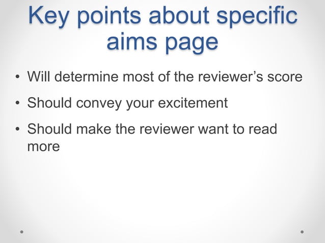 "How Write the "Specific Aims" by Scott Filler, PhD | PPT