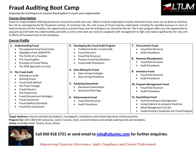 Fraud auditing boot camp | PDF