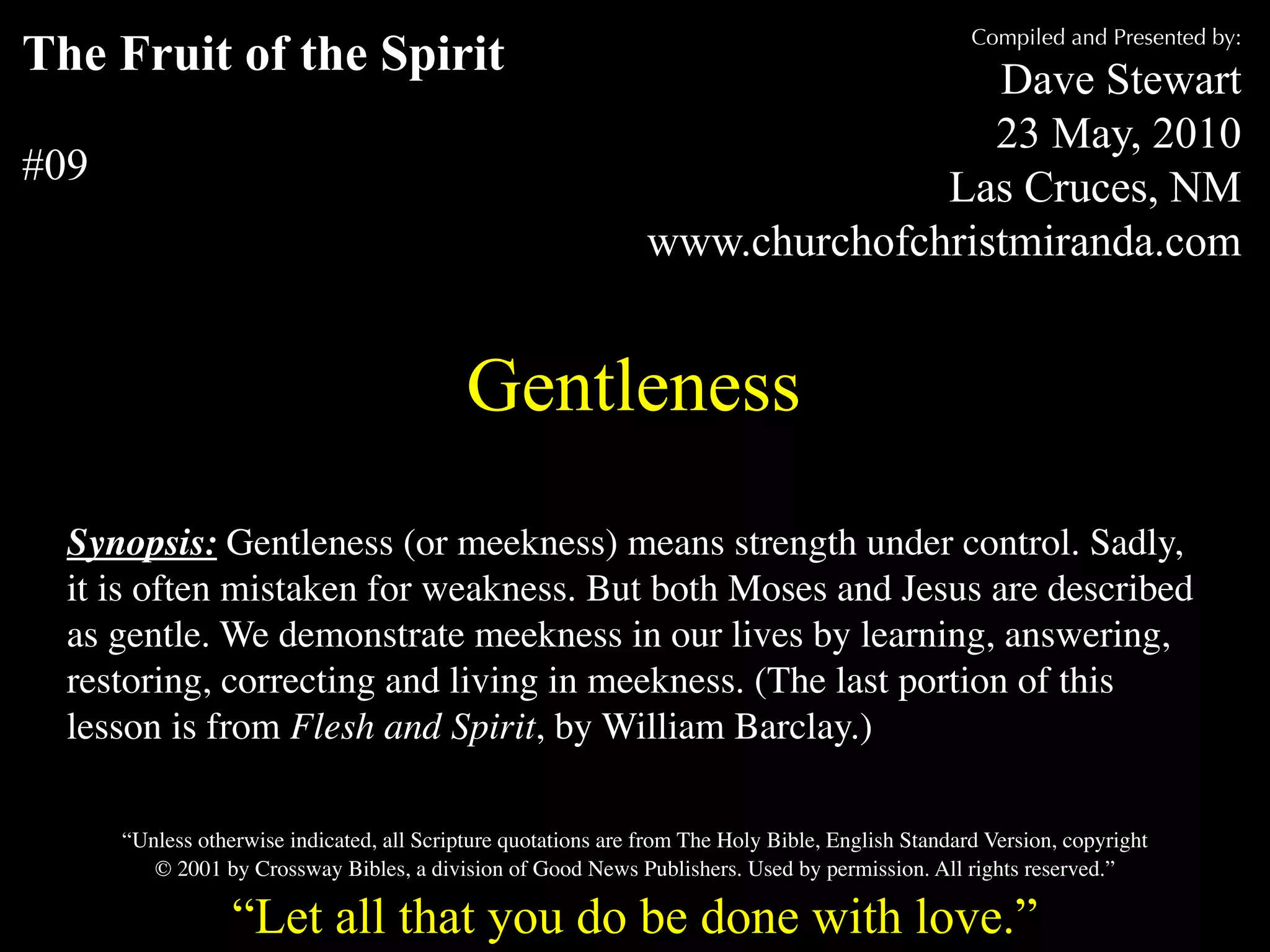 The Fruit of the Spirit is Gentleness | PDF