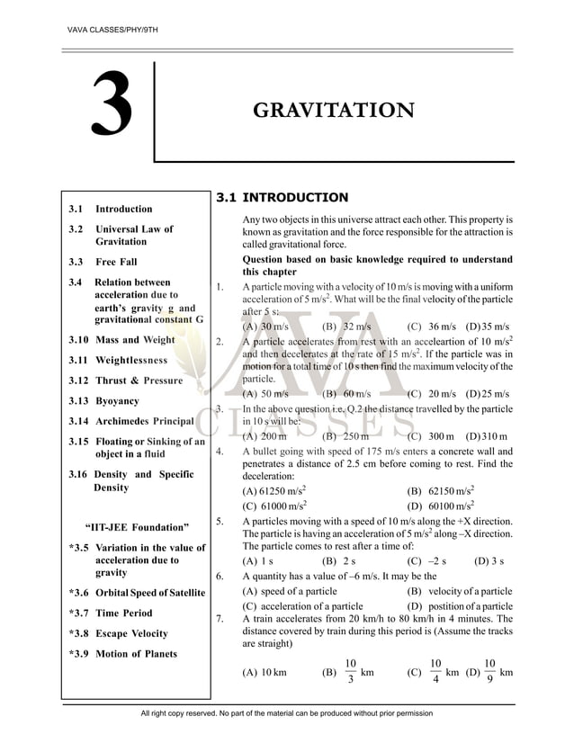 class 9 science chapter gravitation pdf | PDF