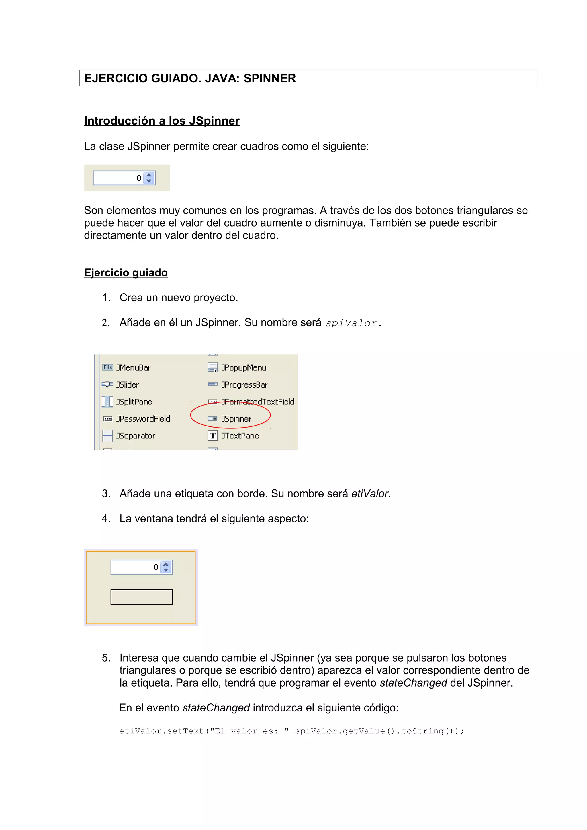 09 guiados spinner Java | DOC