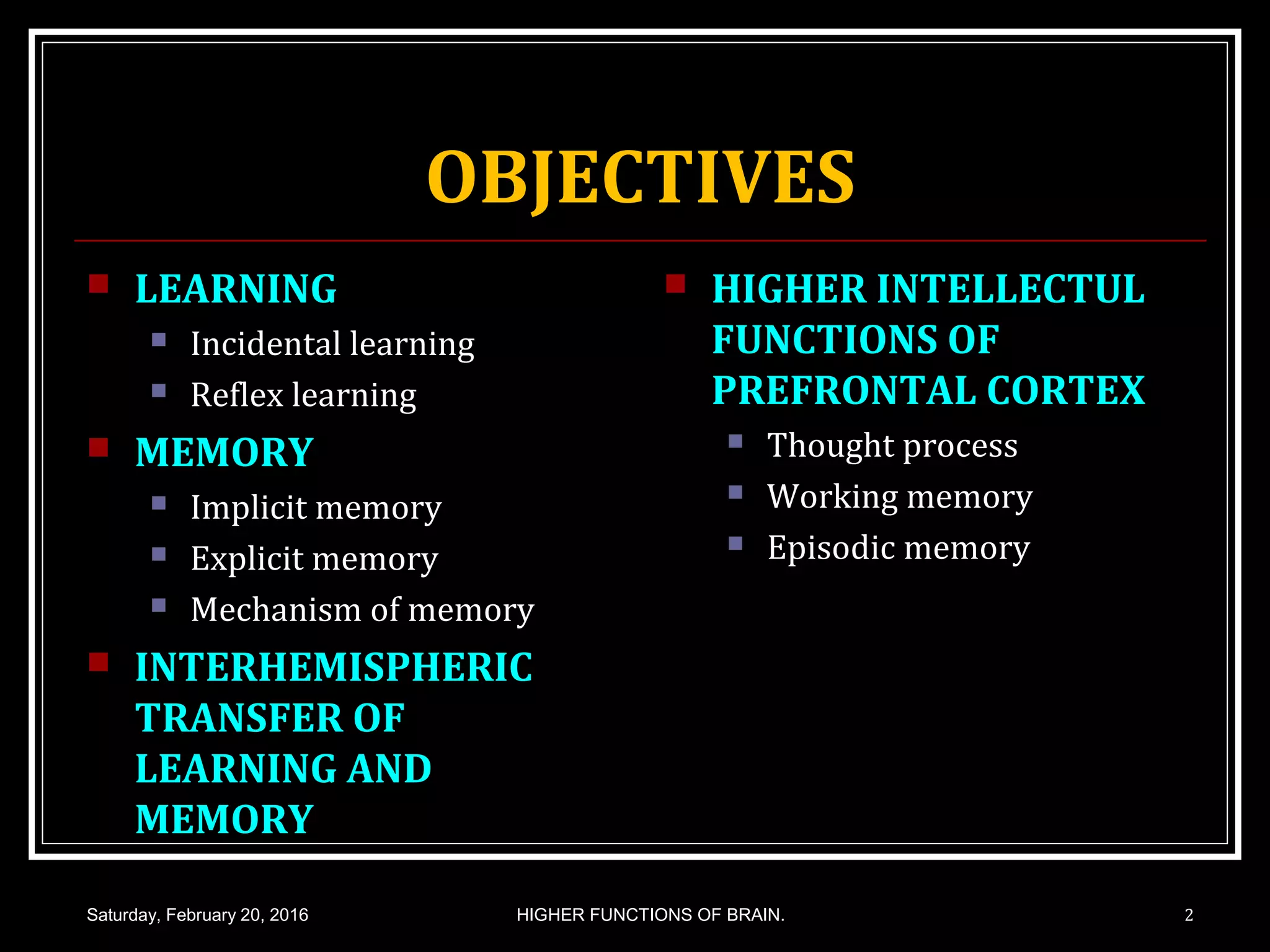 LEARNING MEMORY | PPT